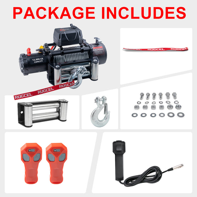 RUGCEL 12V 12000LB WINCH Steel Rope – RUGCEL WINCH